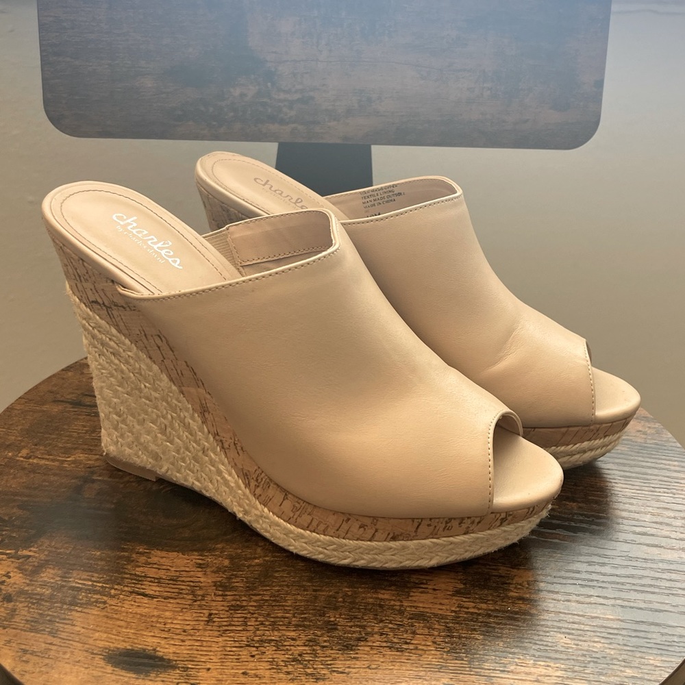 Charles By Charles David Nude Wedges - Gem